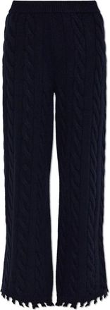 Akep Pantalon d&eacute;coratif en laine torsad&eacute;e - Femme - Pantalons - Bleu - Taille: 36 FR