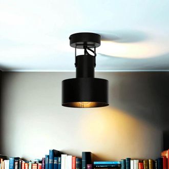 Licht-Erlebnisse Spot Lampe E27 Schwarz Metall K&uuml;che Wandleuchte Deckenlampe