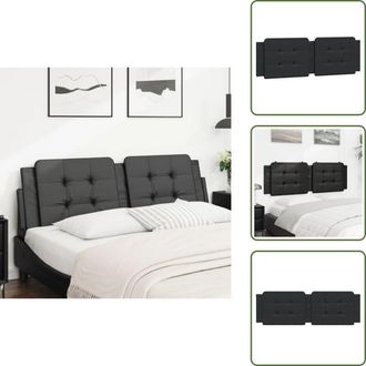 vidaXL Kopfteil-Kissen Schwarz 160 cm Kunstleder - Kopfteil - Bettw&auml;sche - Schlafzimmer Dekoration - Bettkissen - Lederoptik