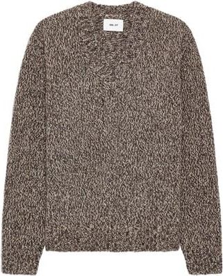 Nn.07 Pull droit col V en laine m&eacute;lang&eacute;e