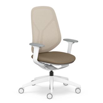 Sedus se:kit Drehstuhl mit Membranbespannung, 2D Armlehnen, 100% Recyclingfähig, Made in Germany, Braun, Höhenverstellbar 40-53cm, bis 150kg belastbar