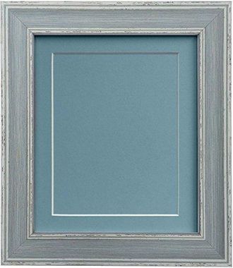 Frames by Post scandi Bilderrahmen mit blauem Passepartout und Rückwand, 35,6 x 28,9 cm, für Bildgröße 30,5 x 20,3 cm, Blau