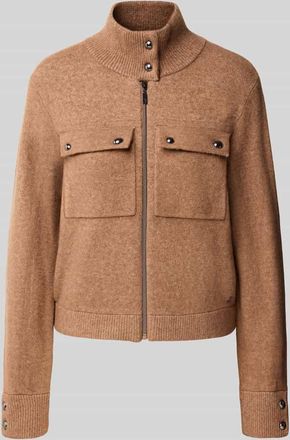 Monari Relaxed Fit Strickjacke mit Stehkragen und Brusttaschen
