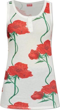 Kenzo Femme, Tops, Blanc, Taille: 38 FR Top &agrave; Motif Floral