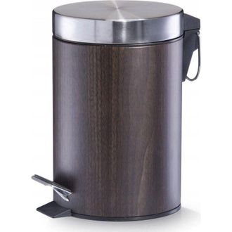 ZELLER poubelle &agrave; p&eacute;dale 3 litres couleur noyer