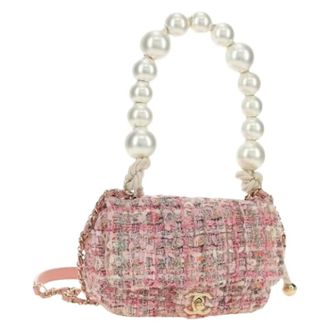Chanel Sac bandouli&egrave;re mini doccasion en toile - Femme - Pre-owned - Rose - Taille: ONE Size