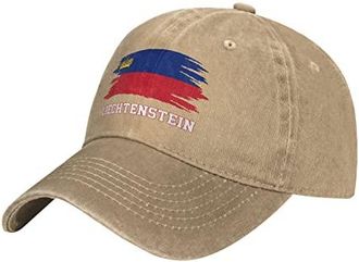 Generic Casquette Trucker Drapeau du Liechtenstein Liechtensteiner Denim L&eacute;ger Casquettes De Golf R&eacute;glable Visiere pour Les Saisons Course Femmes