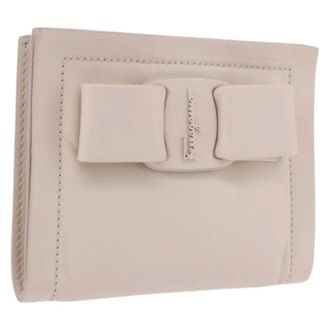 Ferragamo Portefeuille Bifold Pre-owned - Femme - Pre-owned - Beige - Taille: ONE Size