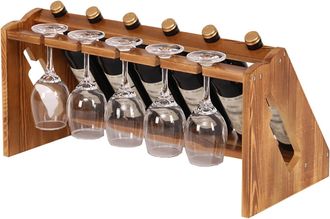 Generic Weinregal aus Holz, Flaschenregal, Robust und Langlebig, Kreatives Design, Einfach zu Montieren, Geeignet für Zuhause, Restaurant und Hotel(Wood)