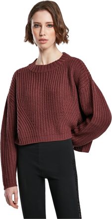 Urban Classics Damen Ladies Wide Oversize Sweater, Cherry, M EU