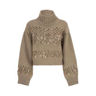 Brunello Cucinelli Cashmere Rollkragenpullover - - Knitwear - Damen - Beige - S