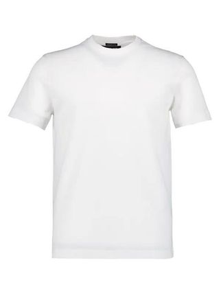 Strellson Herren T-Shirt wei&szlig; Baumwoll-Piqu&eacute;
