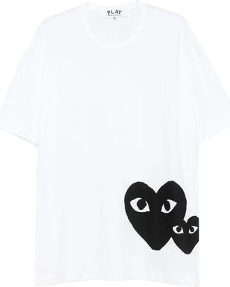 Comme Des Garçons t-shirt à motif de coeur - Blanc