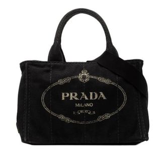 Prada Pre-owned Sac bandouli&egrave;re en toile - Femme - Pre-owned - Noir - Taille: ONE Size