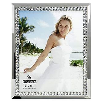Malden International Designs Brilliance Jewel Mirror Picture Frame, 8x10, Mirrored