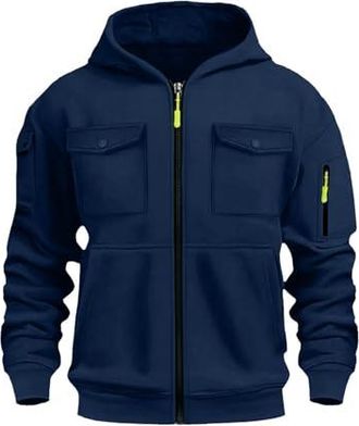 Generic Sweat &agrave; capuche l&eacute;ger uni pour homme 2026 &eacute;l&eacute;gant et sweatshirts &agrave; fermeture &eacute;clair int&eacute;grale avec poches poitrine et bras. Pull d&eacute;contract&eacute; &agrave; manches