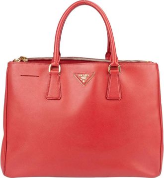 Prada Crossbody Bags - Prada Red Saffiano Leather Galleria Handbag - Gr. unisize - in Rot - f&uuml;r Damen