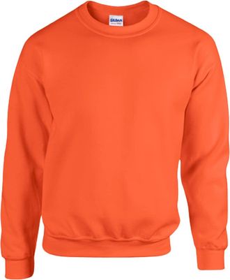 Gildan Herren Sweatshirt aus Fleece mit Rundhalsausschnitt, Stil G18000/1x Orange & 1x HL Kauf Notizblock, XL