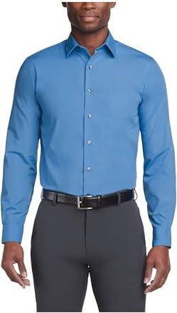 Van Heusen Chemise habill&eacute;e en Popeline Coupe Classique Unie, Pacifico, 46 cm Cou 81 cm-84 cm Manche Homme