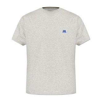 Jil Sander Homme, Tops, Gris, Taille: M T-Shirt Avec Logo Brod&eacute;