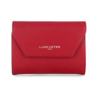 Lancaster Homme, Accessoires, Rouge, Taille: ONE Size Portefeuille en cuir rouge avec rabat