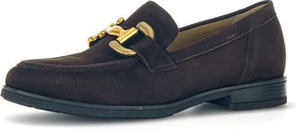 Gabor Damen Slipper, Frauen Slip On,Wechselfu&szlig;bett,Moderate Mehrweite (G),Businessschuhe,Mokassins,Halbschuhe,Mocca (Dark-Gold),41 EU / 7.5 UK