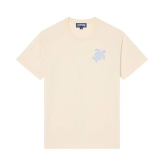 Vilebrequin Homme, Tops, Beige, Taille: L Cotton T-shirt Big Turtle Embroidery