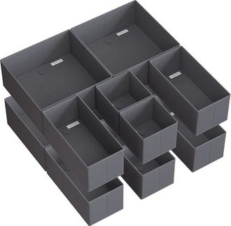 Songmics Organisateur de Tiroir, Boîte de Rangement pour Sous-vêtements, Lot de 12, pour Chaussettes, Soutiens-gorge, Culottes, Cravates, Écharpes, Gris Ardois