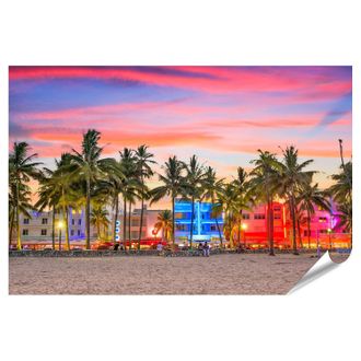 Islandburner Prime XXL Bild Poster Miami Strand Florida Premium Bilder Fotodruck