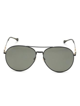 Gucci lunettes de soleil &agrave; monture pilote - Noir