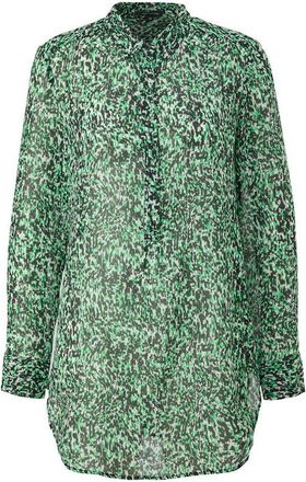 Comma Langarmbluse Bluse Longbluse aus Chiffon