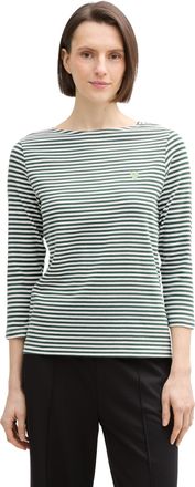 Tom Tailor Tom Tailor Damen 1045535 T-Shirt, 38143 - Deep Green Offwhite Stripe, S EU