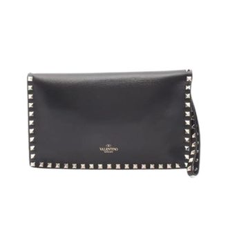 Valentino Pre-owned Rockstud Leder Clutch Bag - - Pre-owned - Damen - Schwarzk - ONE SIZE