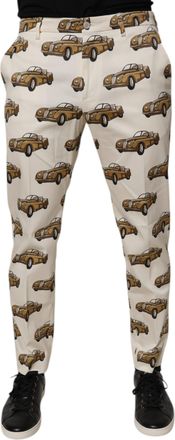 Dolce & Gabbana Vintage Auto Druck Freizeit-Hosen