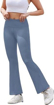 Zeagoo Pantalon de yoga pour femme Bootcut - Taille haute - Long stretch - Pantalon de sport &eacute;vas&eacute; - Pantalon de fitness confortable et &eacute;lastique, bleu b, M