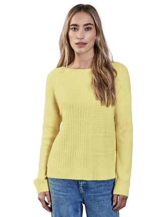 Street One Damen A303101 Strukturmix-Pullover, Mellow Yellow Mel., 34 EU