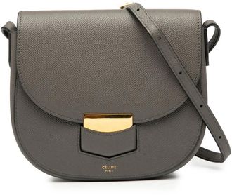 Celine Hobo Bags - Small Grained Calfskin Trotteur Crossbody - Gr. unisize - in Grau - für Damen