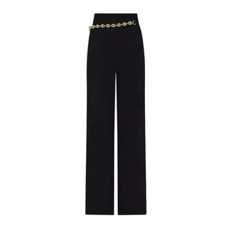 Paco Rabanne Chainmail-Detail Woll-Kaschmir-Hose - - Trousers - Damen - Schwarzk - S