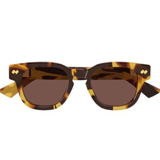 Bottega Veneta Homme, Accessoires, Brun, Taille: 48 MM Intrecciato Panthos Lunettes de soleil