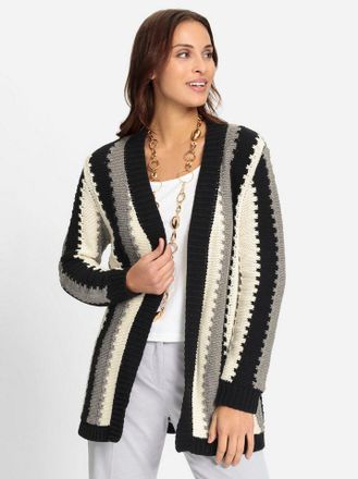 Witt Strickjacke Long-Strickjacke Langarm Jersey, Grobstrick