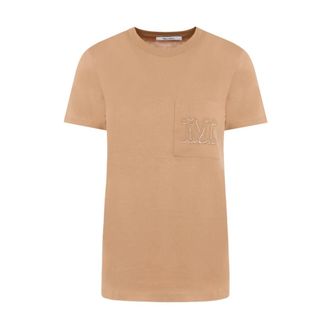 Max Mara Camel Papaya Pocket T-Shirt - - Tops - Damen - Braun - L