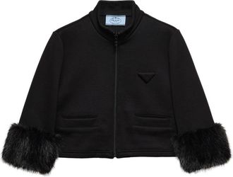 Prada Cropped-Sweatshirt - Schwarz