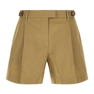 Burberry Check Trim Cotton Poplin Shorts - - Shorts - Damen - Beige - 3XS