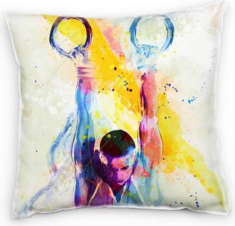 Paul Sinus Art Turnen XII Deko Kissen mit F&uuml;llung 40x40cm f&uuml;r Couch Sofa Lounge Zierkissen - Dekoration zum Wohlf&uuml;hlen