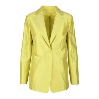Max Mara Seiden Veranda Doppelreihige Jacke - - Jackets - Damen - Gr&uuml;n - M