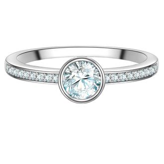 Trilani Ring - Sterling Silber Ring Zirkonia - Gr. 50 - in Silber - f&uuml;r Damen