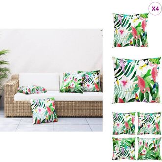 vidaXL Coussins d&eacute;coratifs lot de 4 Multicolore 50x50 cm Tissu - Oreiller D&eacute;coratif - Coussin Exterieur - Coussin Patio - Coussin Confortable - Coussin