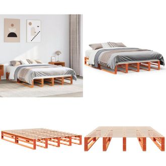 vidaXL Massivholzbett ohne Matratze Wachsbraun 140x200 cm Kiefernholz - Vidaxl