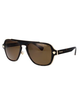 Versace 0VE2199 Metal Frame Sunglasses - Brown