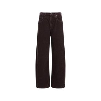 A Gold E Pantalon large en velours c&ocirc;tel&eacute;